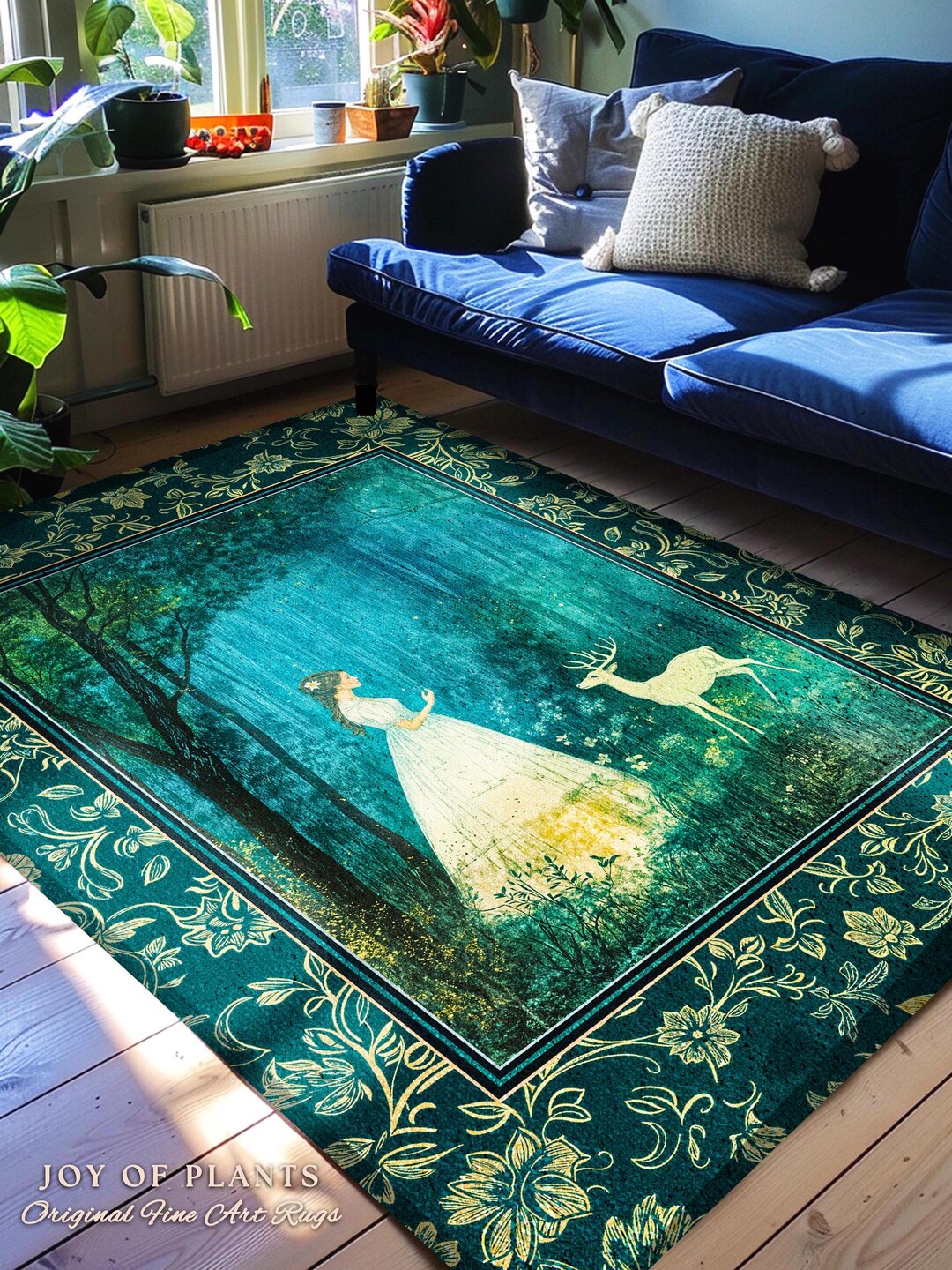 Spirit Animal Magic Forest Rug | Woodland Folklore Accent Rug Spiritual ...