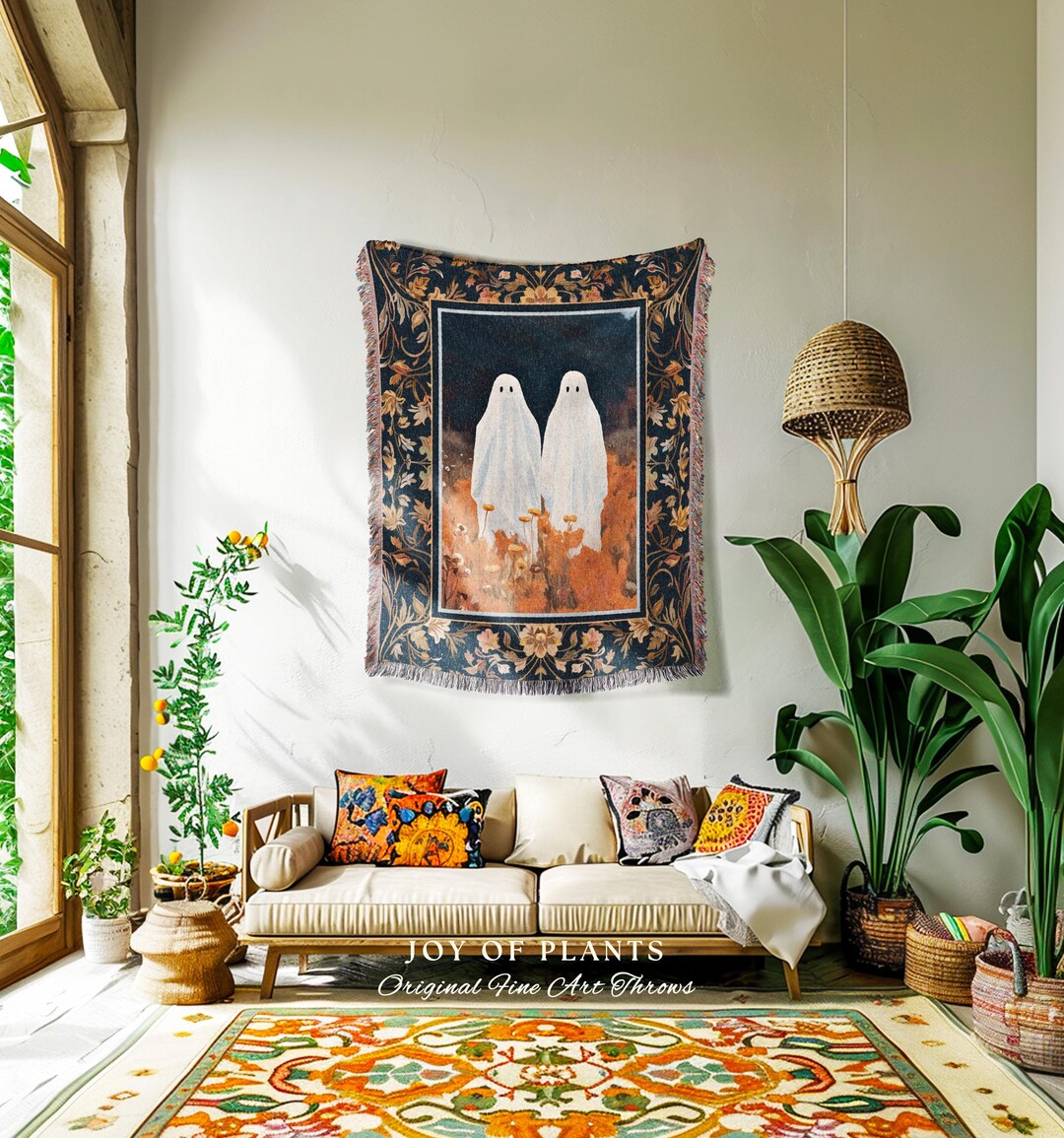 Spooky Cute Ghost Tapestry Whimsigothic Art Halloween Cute Ghost ...