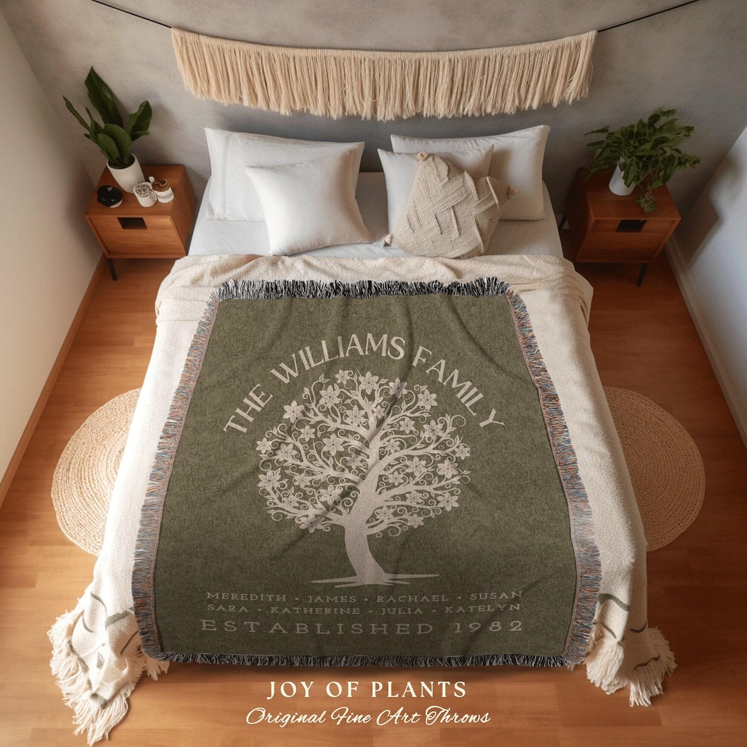 Custom Family Tree Blanket | Family Tree Gift Personalized Family ...
