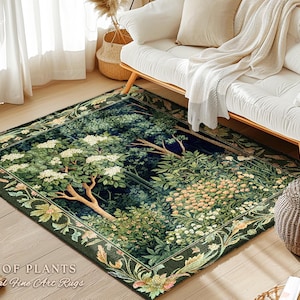 Emerald Green Medieval Tree Area Rug | Magical Woodland Cottagecore ...