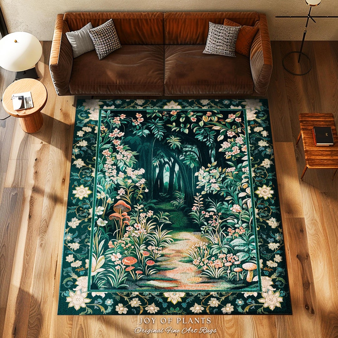Cottagecore Woodland Nature Rug | Whimsigoth Folklore Room Decor ...