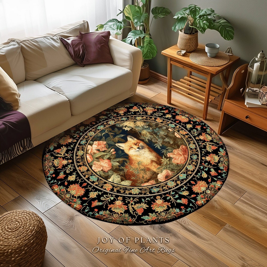Fairycore Fox Area Rug Ethereal Bedroom Decor William Morris Inspired ...