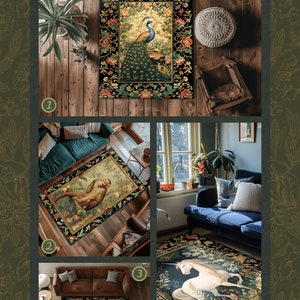 Folk Art Unicorn Area Rug | Princesscore Bedroom Decor William Morris ...