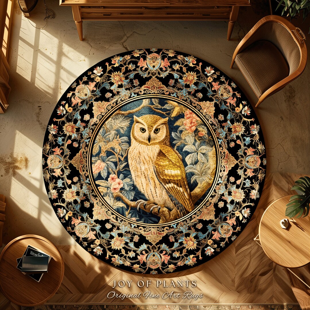 Reading Nook Owl Rug | Botanical Book Nook Decor William Morris ...