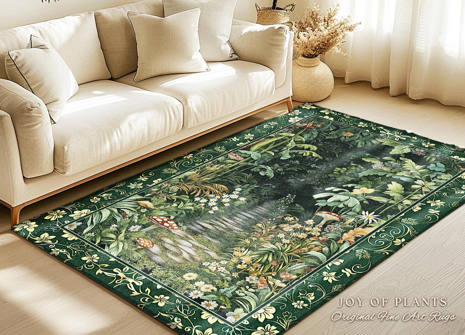 Soft Green Woodland Area Rug for Bedroom | Fairycore Woodland Nature ...