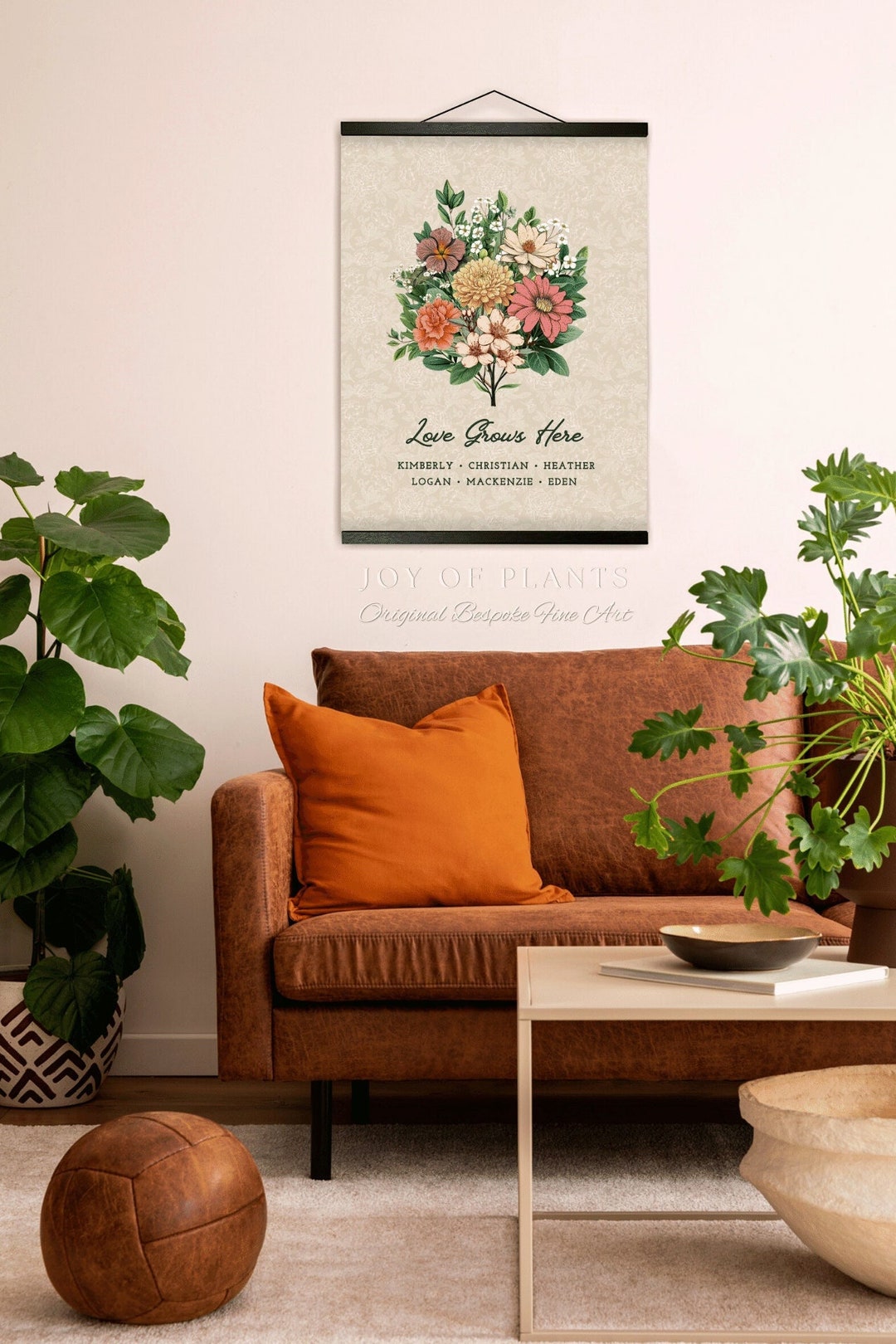 Custom Birth Month Flower Bouquet Print Personalized Birthflower Month ...