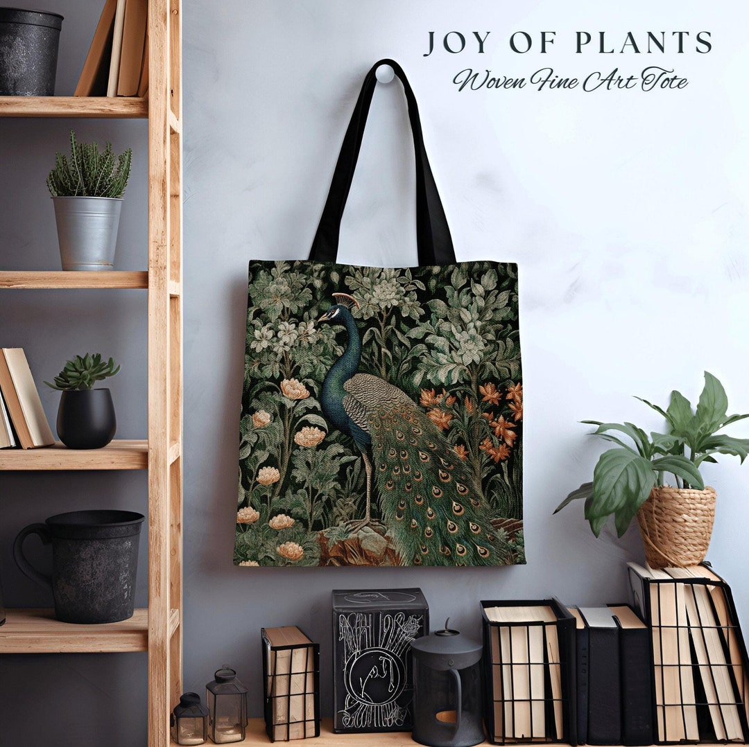 Peacock Cottagecore Morris Tote | William Morris Inspired Tote Bag ...