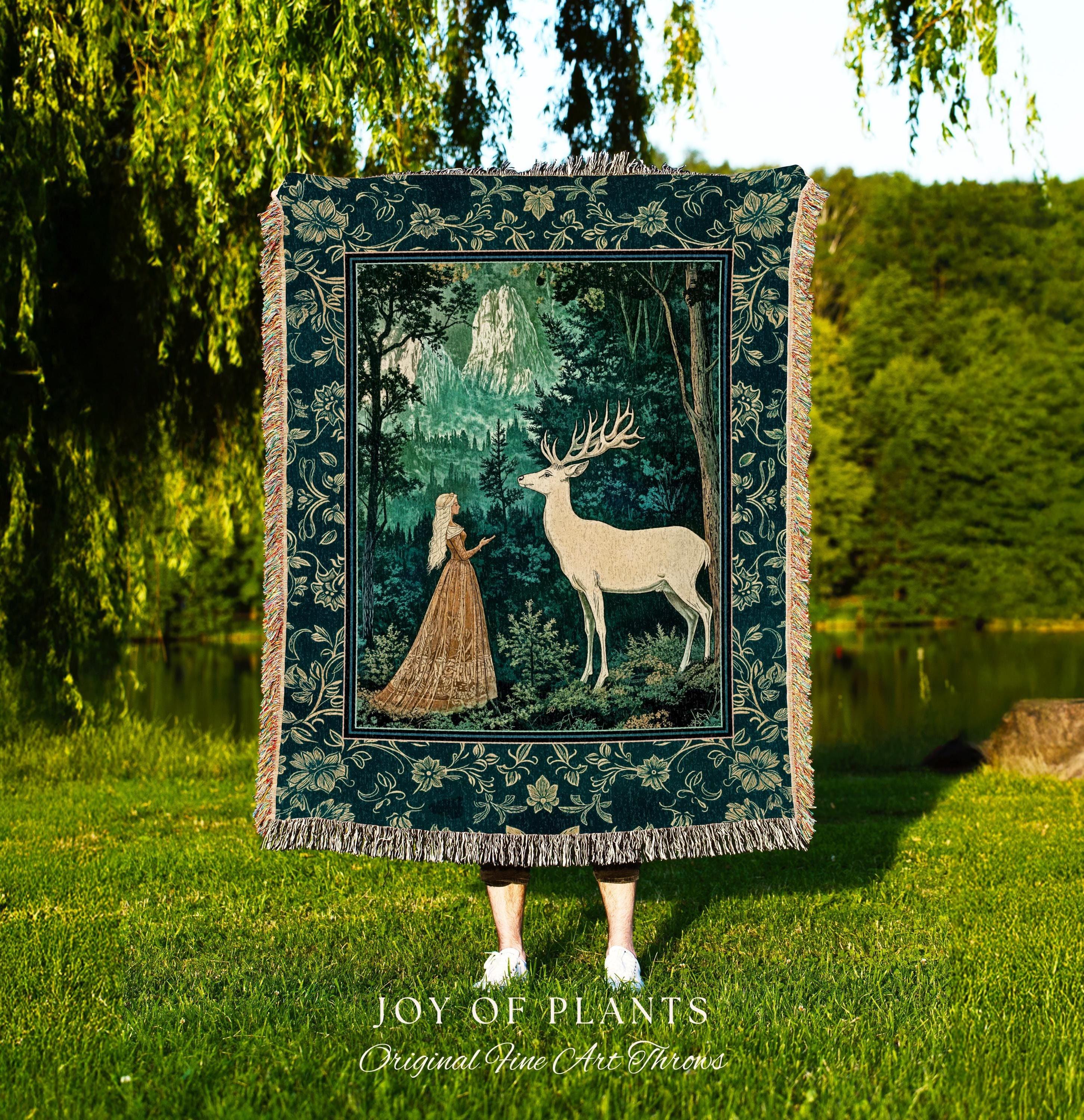 Mystic Animal Guardian Tapestry | Fairy Forest Throw Blanket Ethereal ...