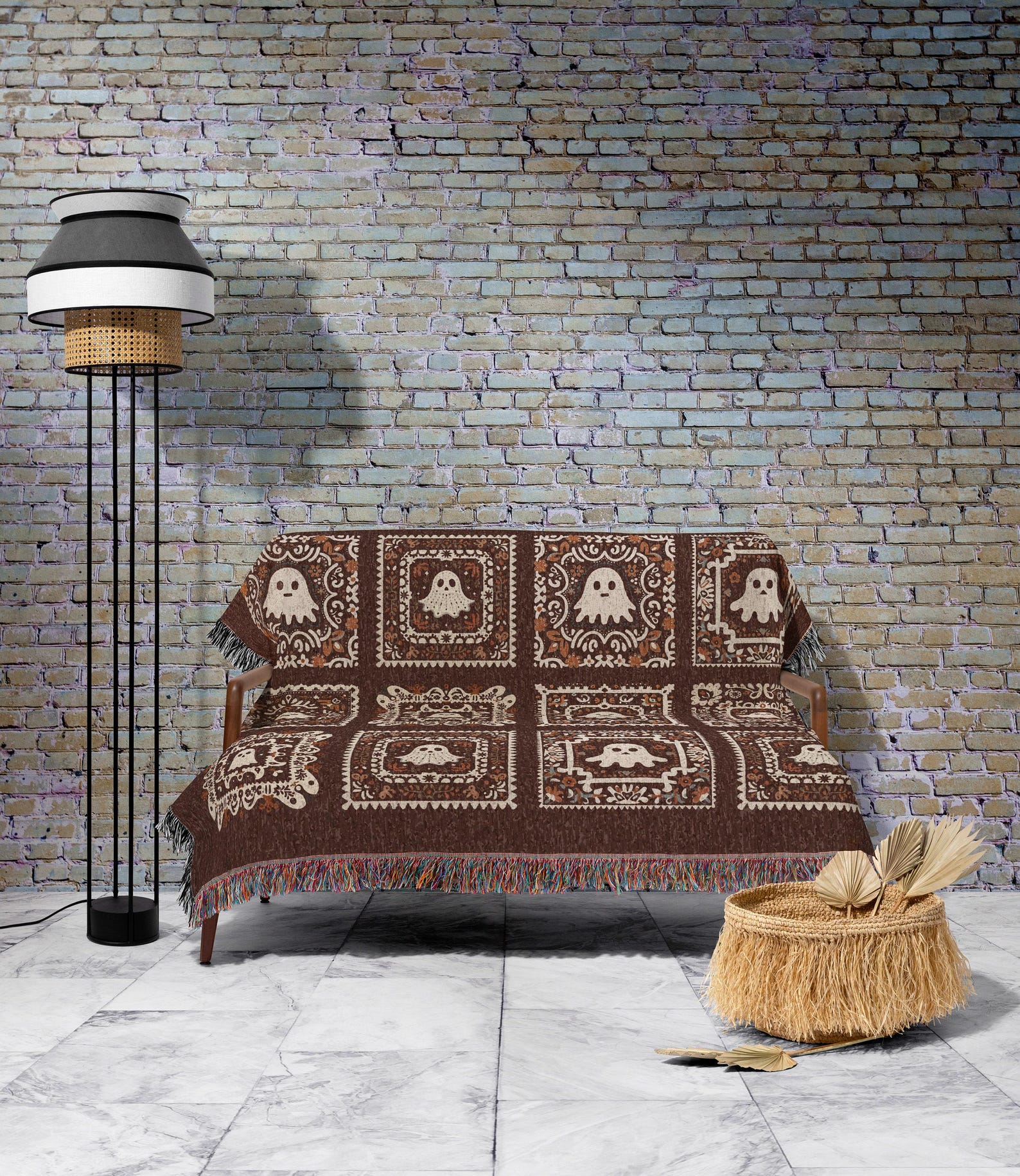 Chocolate Brown Cute Ghost Tapestry | Ghost Love Housewarming Gift ...
