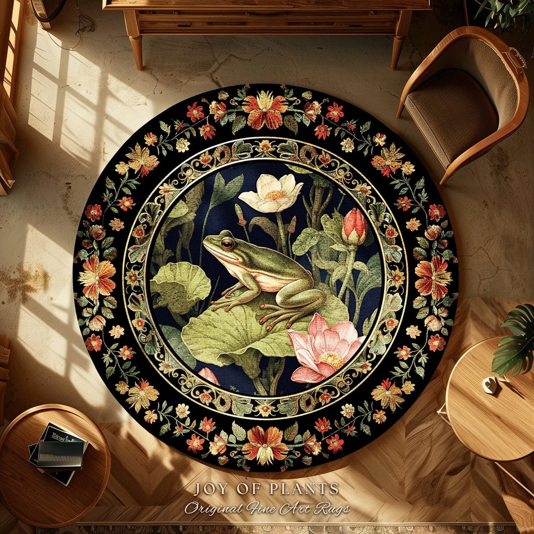 Lily Pad Frog Rug | Goblincore Bedroom Decor William Morris Inspired ...