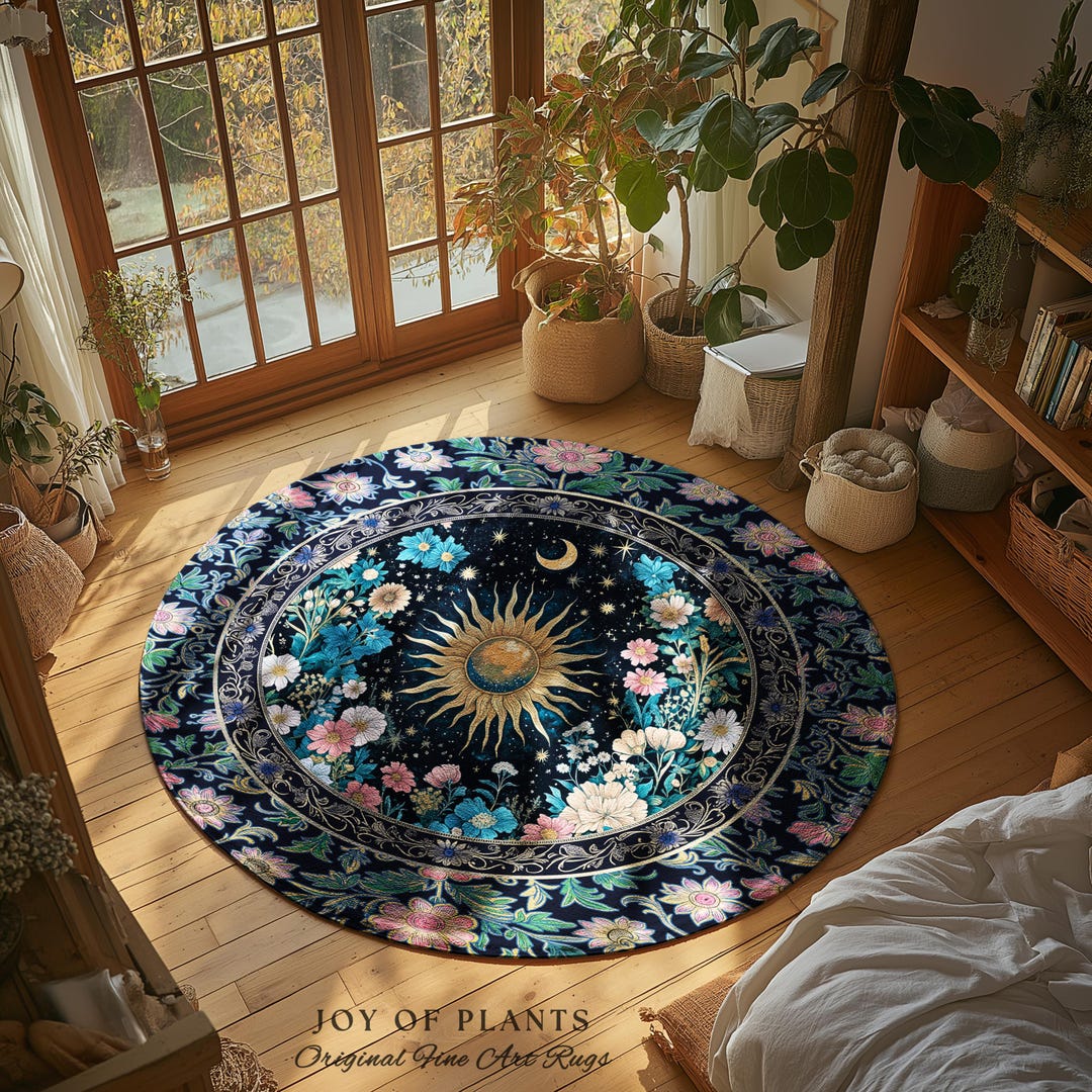 Colorful Maximalist Boho Sun Area Rug | Whimsigothic Tarot Home Accent ...