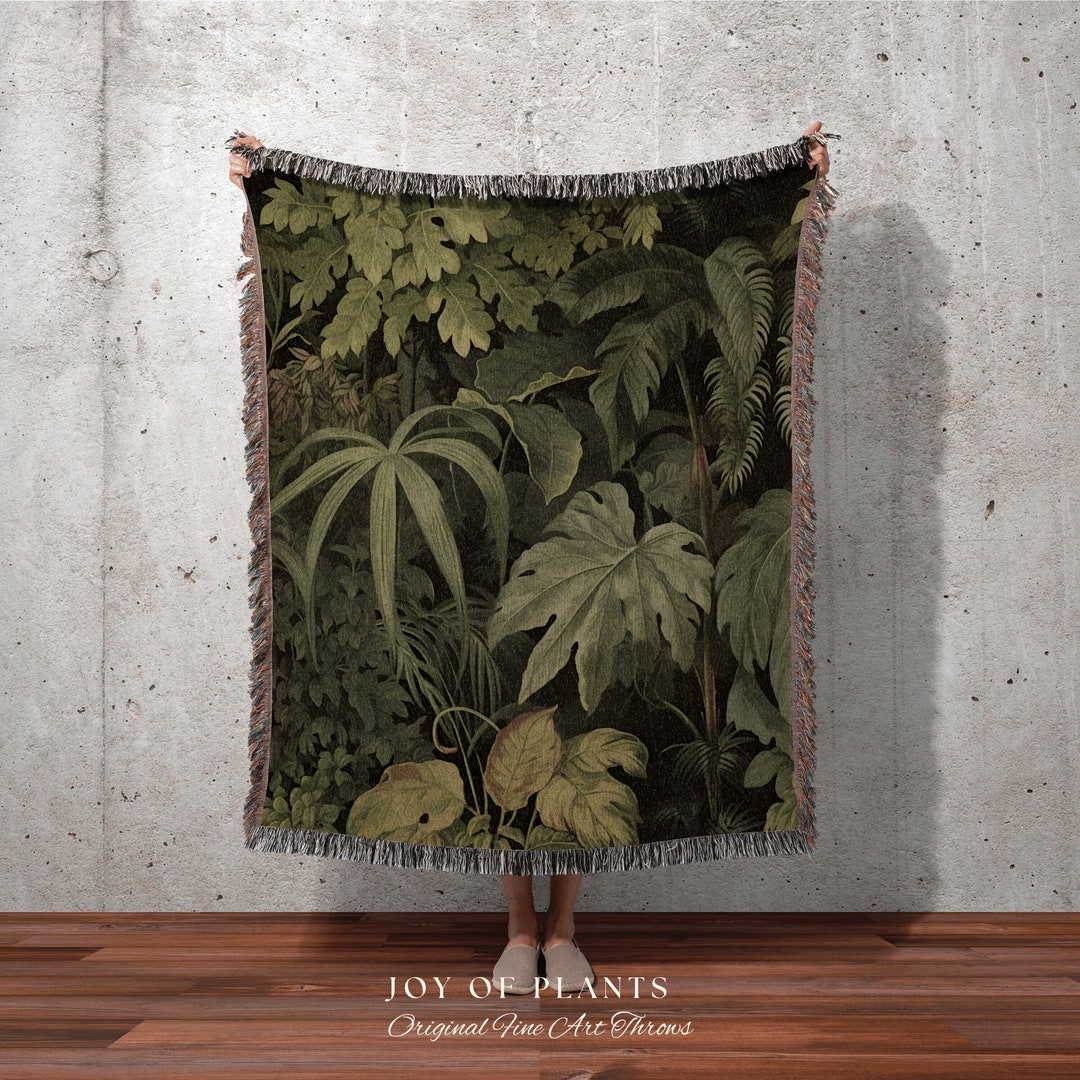 Mystic Forest Woven Blanket | Nature Inspired Blanket Woven Tapestry ...