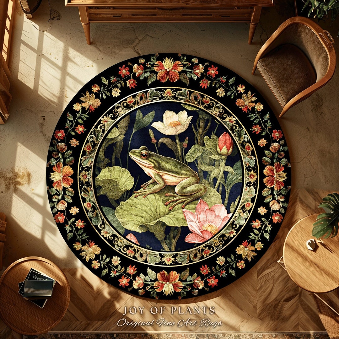 Lily Pad Frog Rug Goblincore Bedroom Decor William Morris Inspired ...