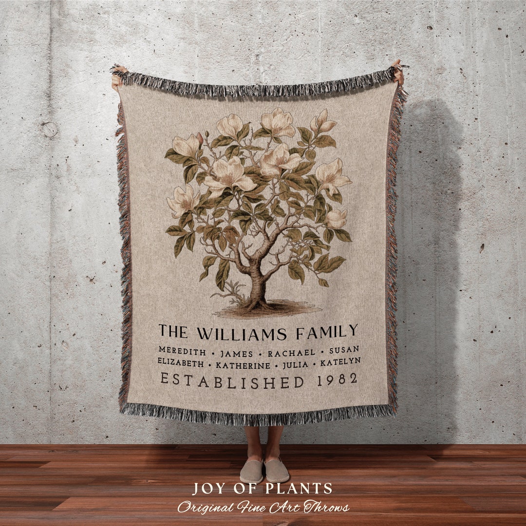 Our Family Tree Blanket Woven Gift Custom Family Tree Personalized ...