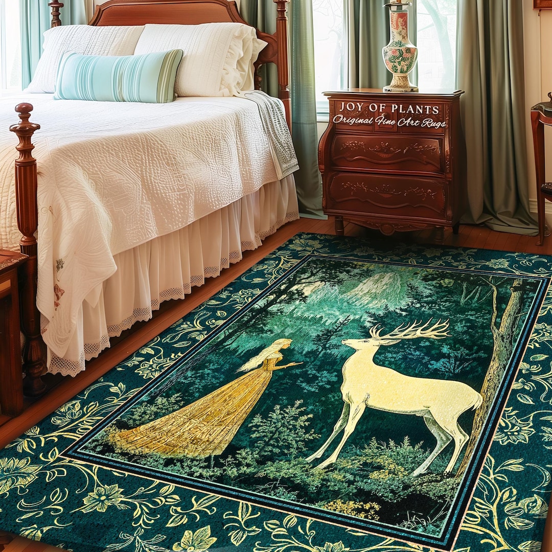 Mystic Animal Guardian Area Rug | Fairy Forest Ethereal Woods Folklore ...