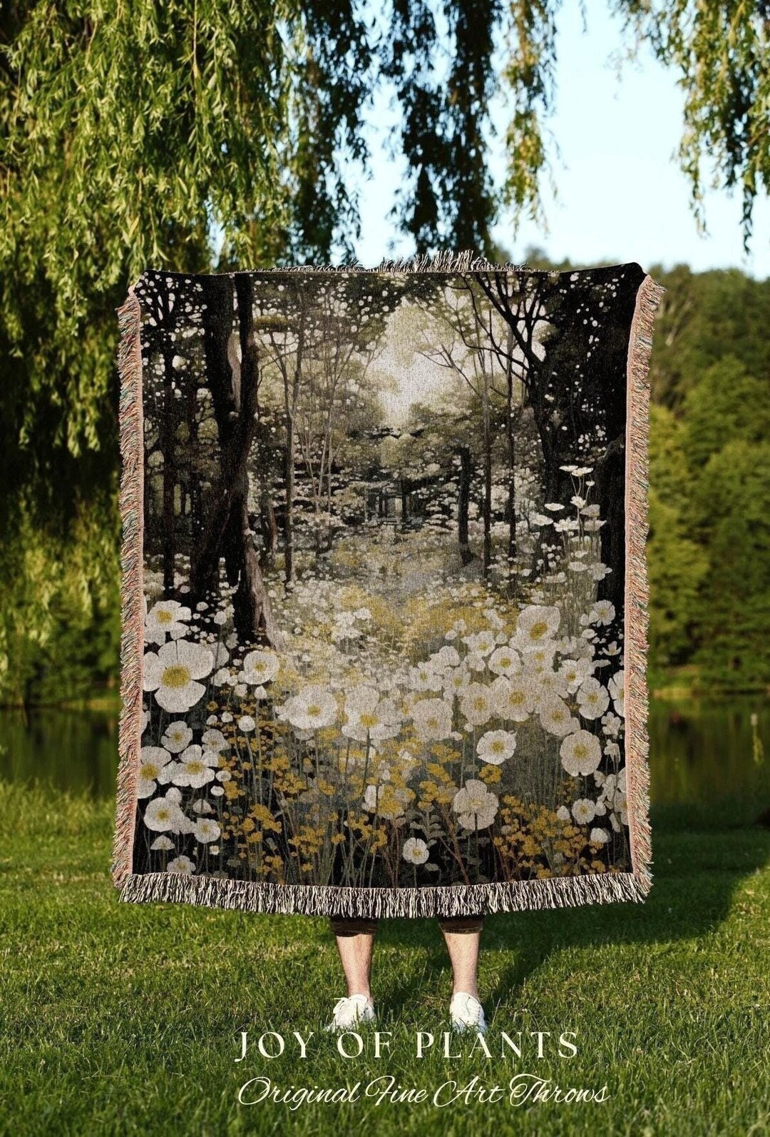Botanical Cottagecore Blanket | Woodland Tapestry Blanket Botanical ...