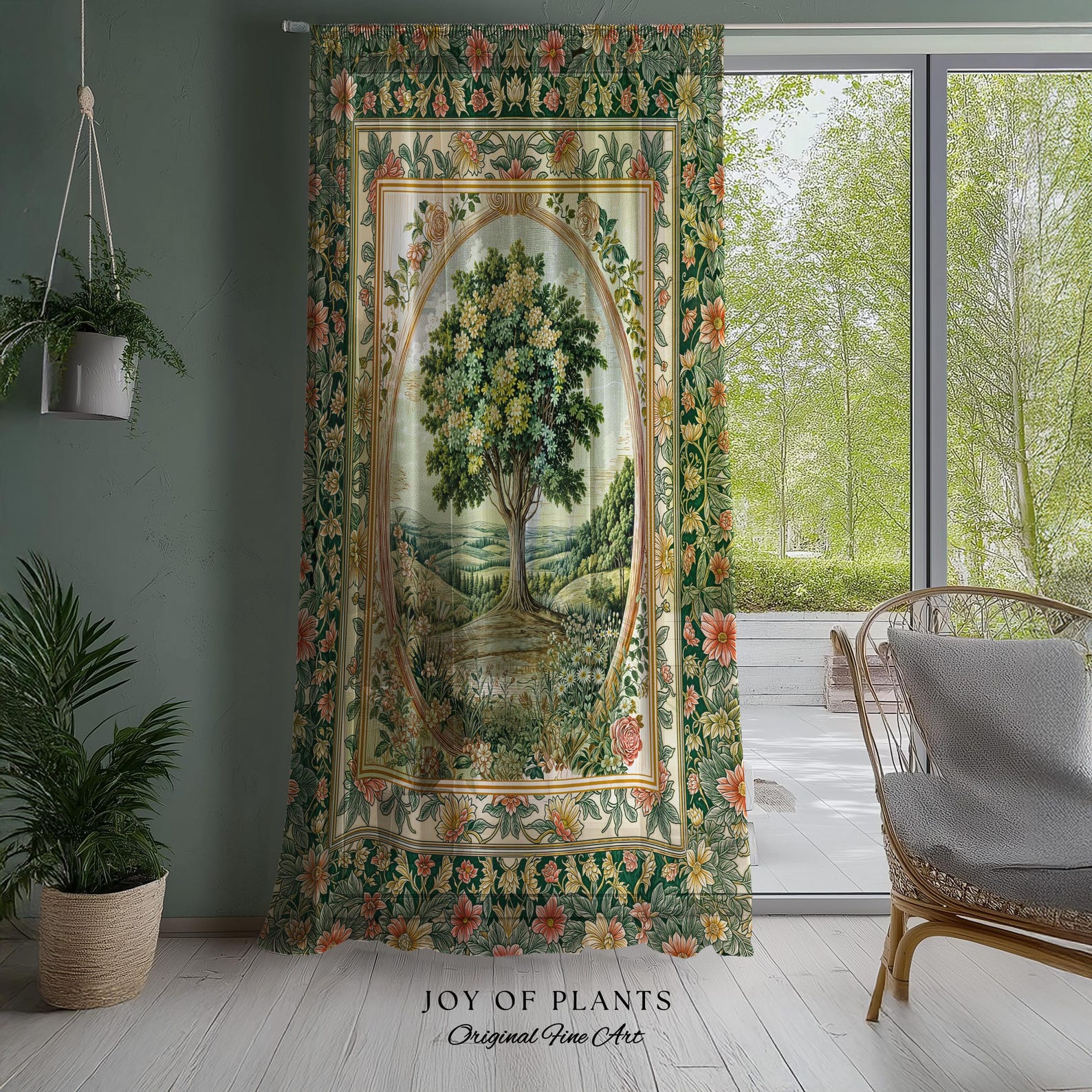 Chateau Garden Tree of Life Curtains | French Provincial Landscape ...