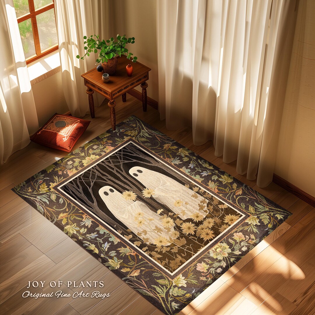 Rustic Cottagecore Woodland Ghost Rug Forestcore Vintage Floral ...