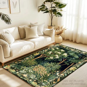 Emerald Green Medieval Tree Area Rug | Magical Woodland Cottagecore ...