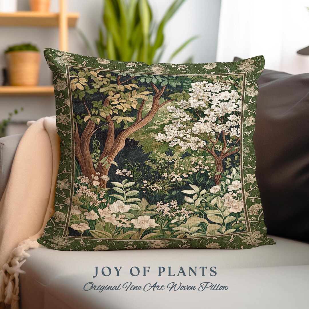 Wildflower Meadow Botanical Tapestry Pillow Fairy Inspired Bedroom ...