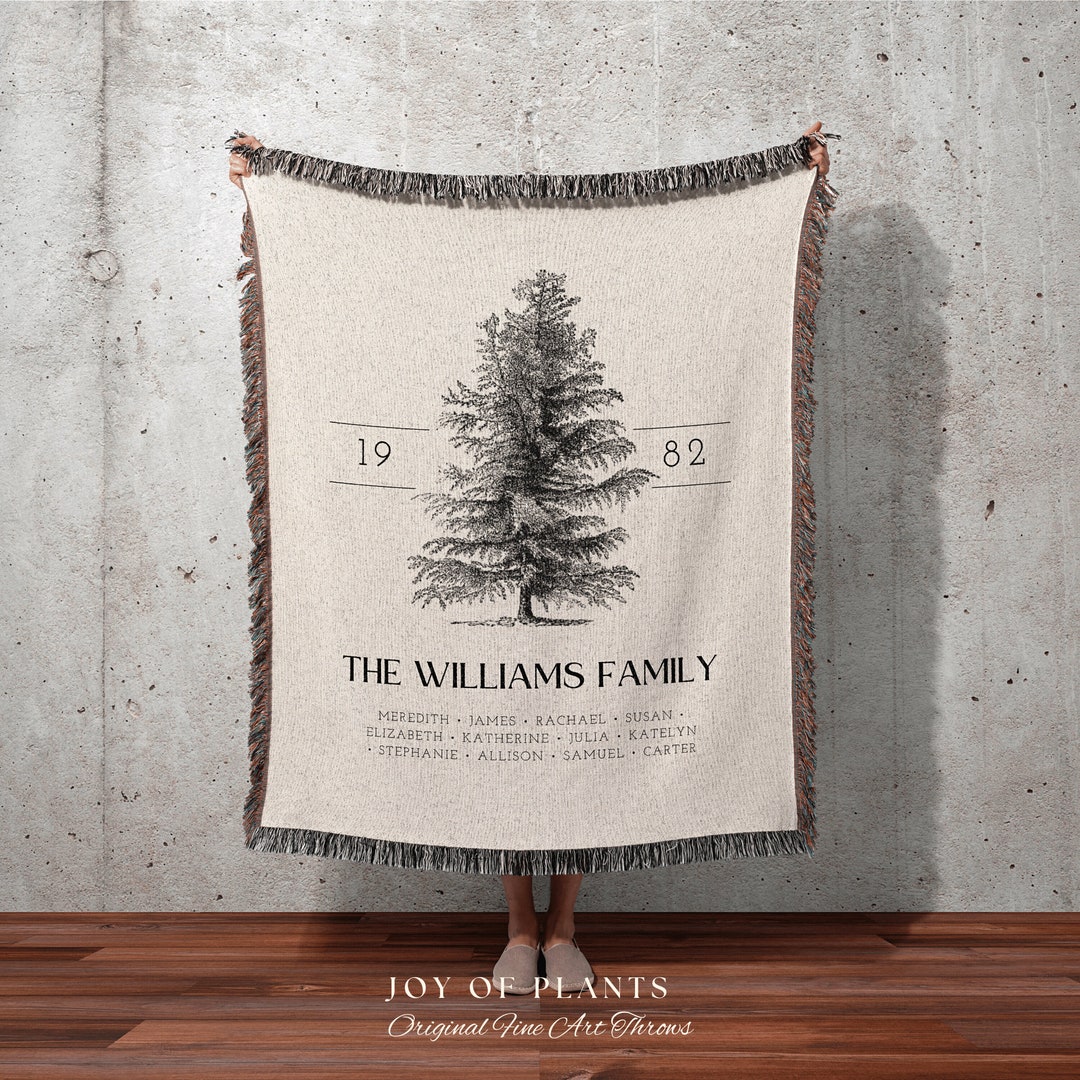 Family Name Tapestry Blanket Family Tree Personalized Family Tapestry ...