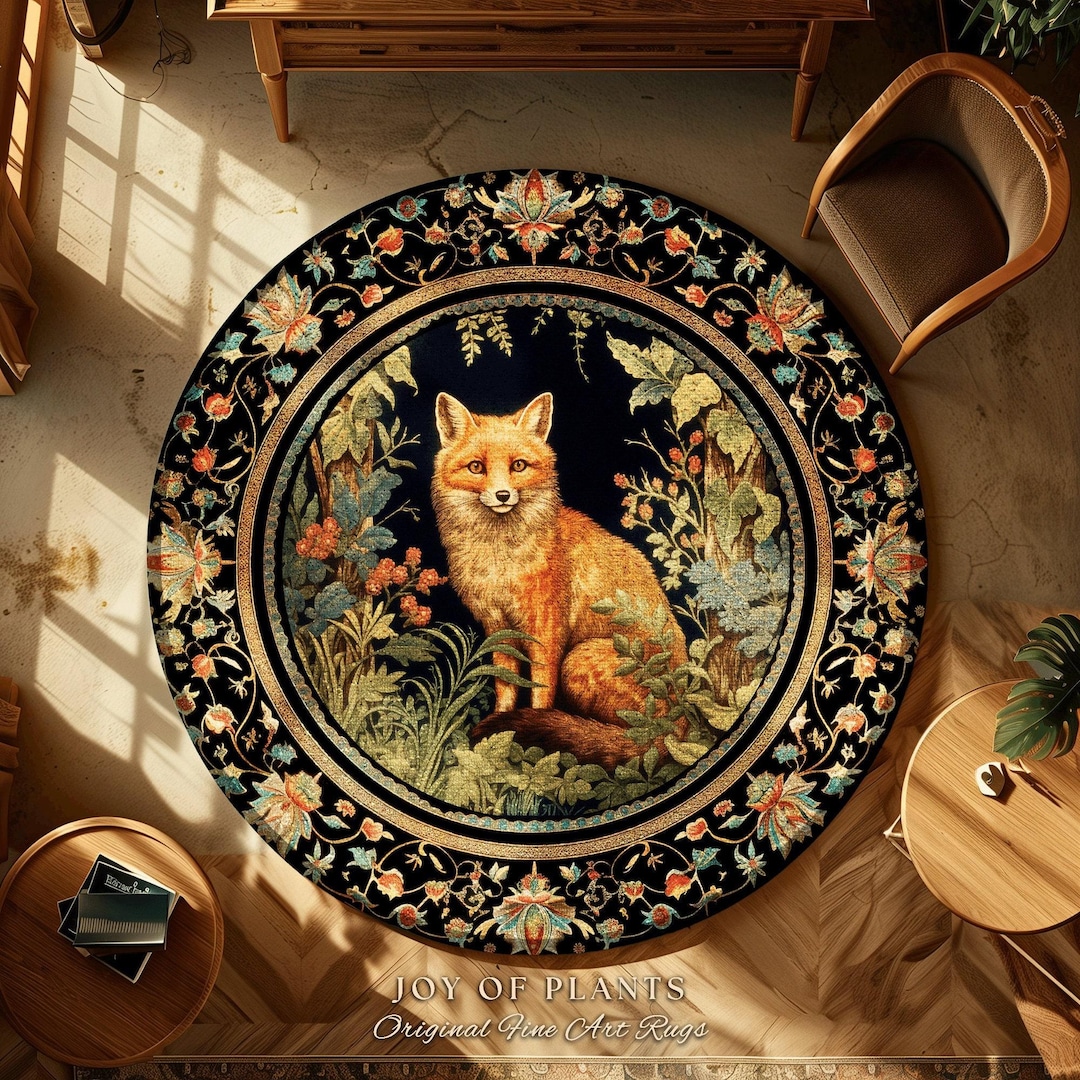 Eclectic Fox Area Rug | Whimsical Bedroom Decor William Morris Inspired ...