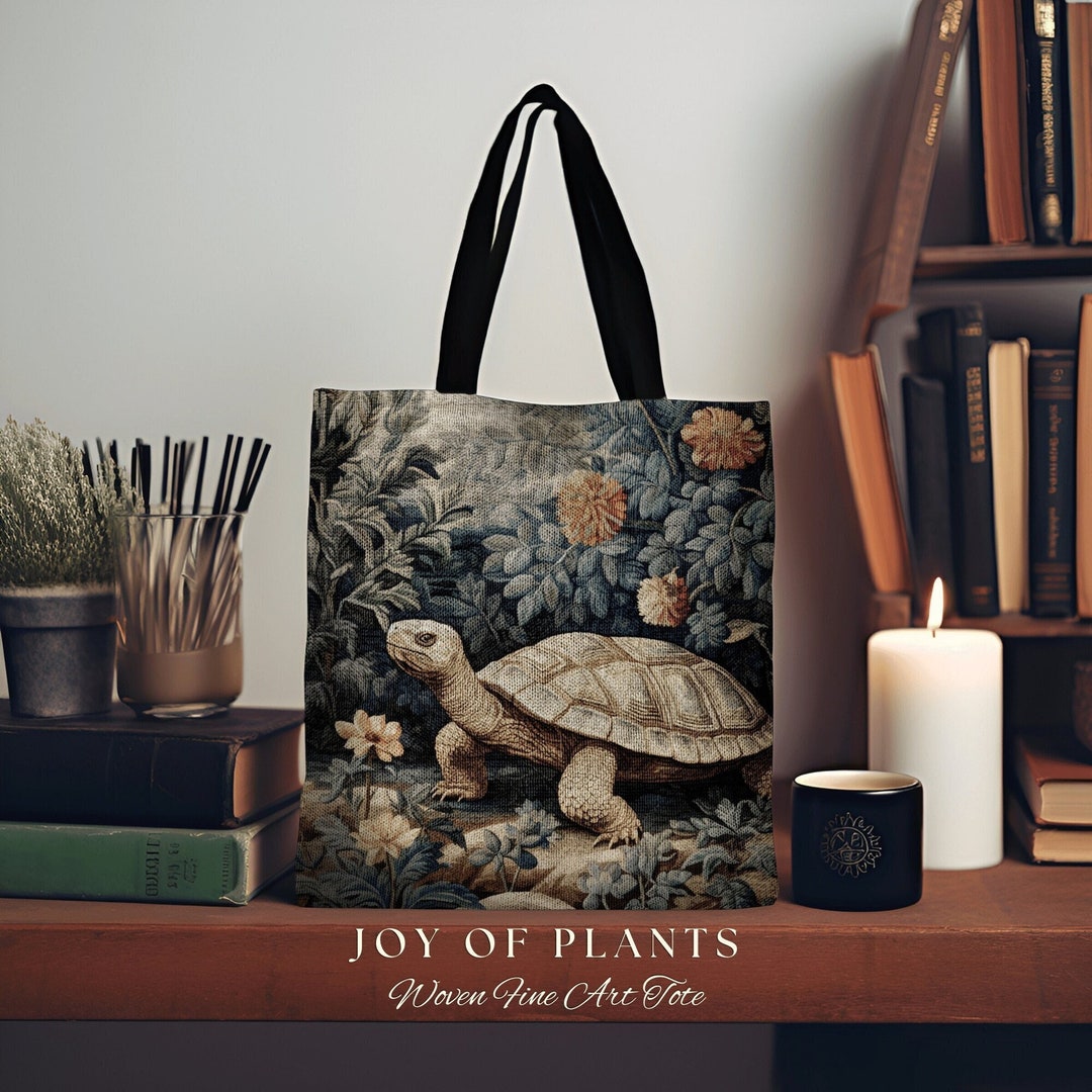 Tortoise Bag Cottagecore Satchel Woven | William Morris Inspired Tote ...