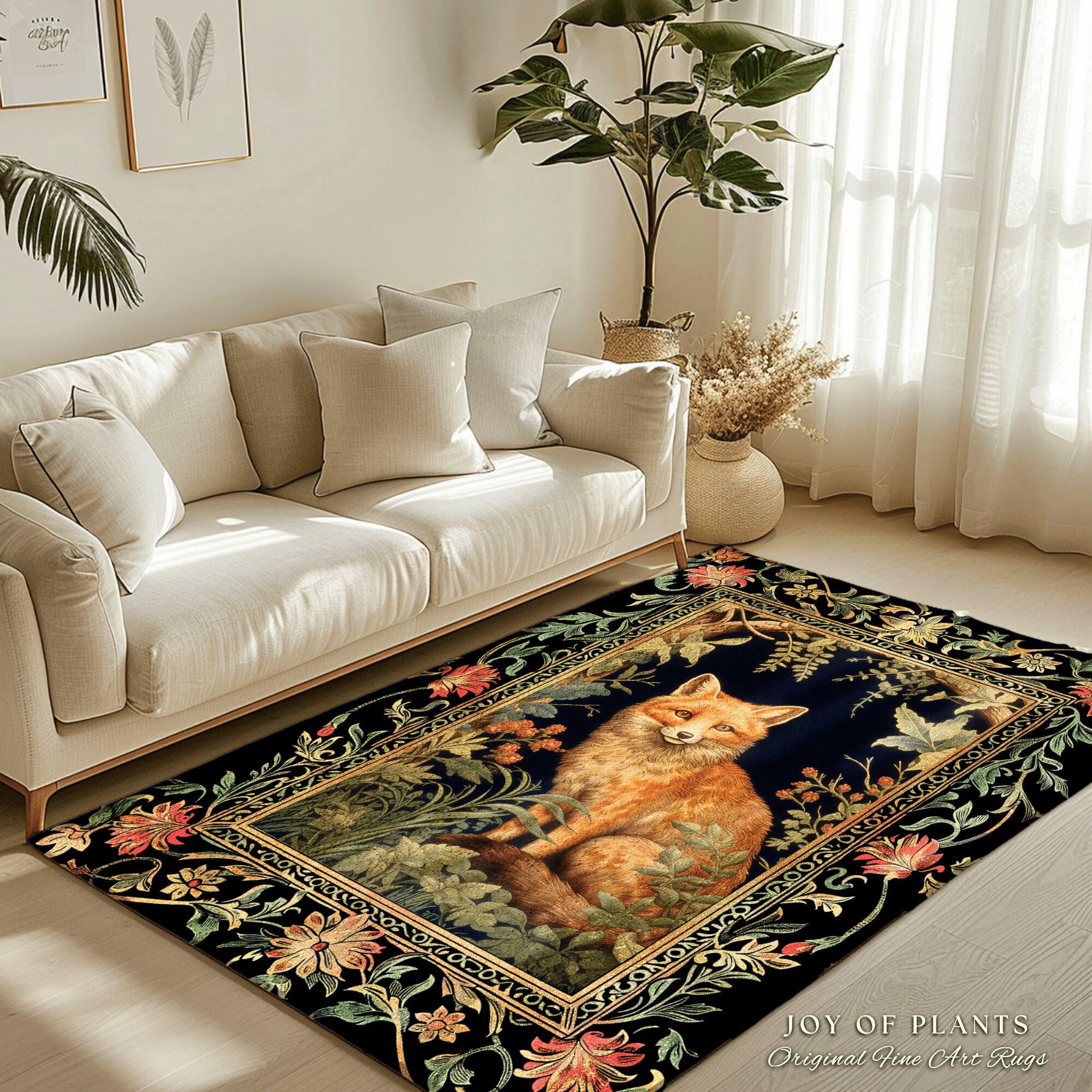 Eclectic Fox Area Rug | Whimsical Bedroom Decor William Morris Inspired ...