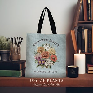 Mom's Garden Custom Birth Flower Tote Personalized Birth Month Flower ...