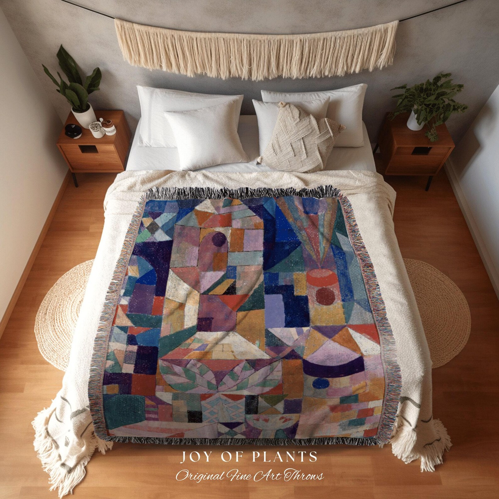 Colorful Blanket Abstract Wall Art | Modern Art Throw Blanket ...