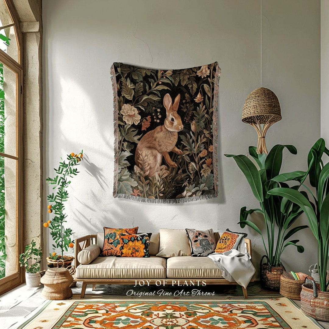 Rustic Woodland Tapestry Woven Cottagecore Wildflower Tapestry Boho ...