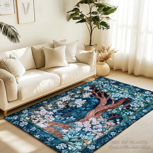 Bohemian Tree Rug Magical Aesthetic | Folklore Room Decor Ethereal Area ...