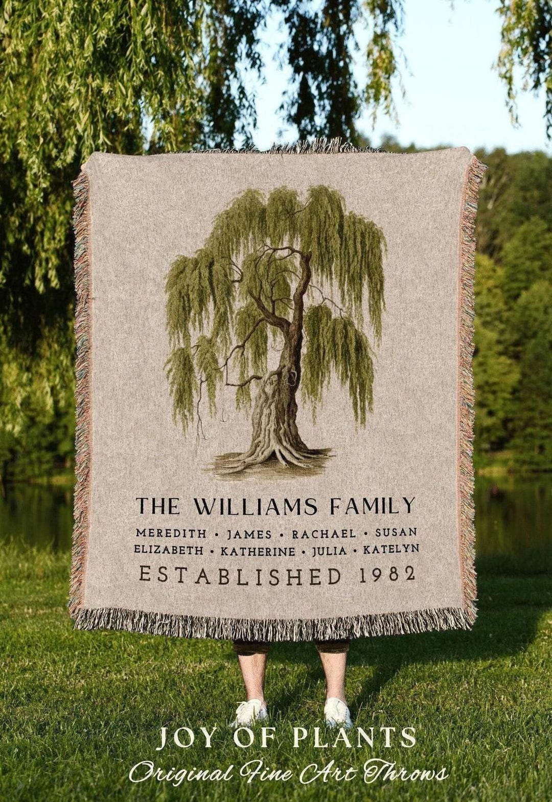Willow Tree Blanket Personalized | Gift Custom Family Tree Personalized ...