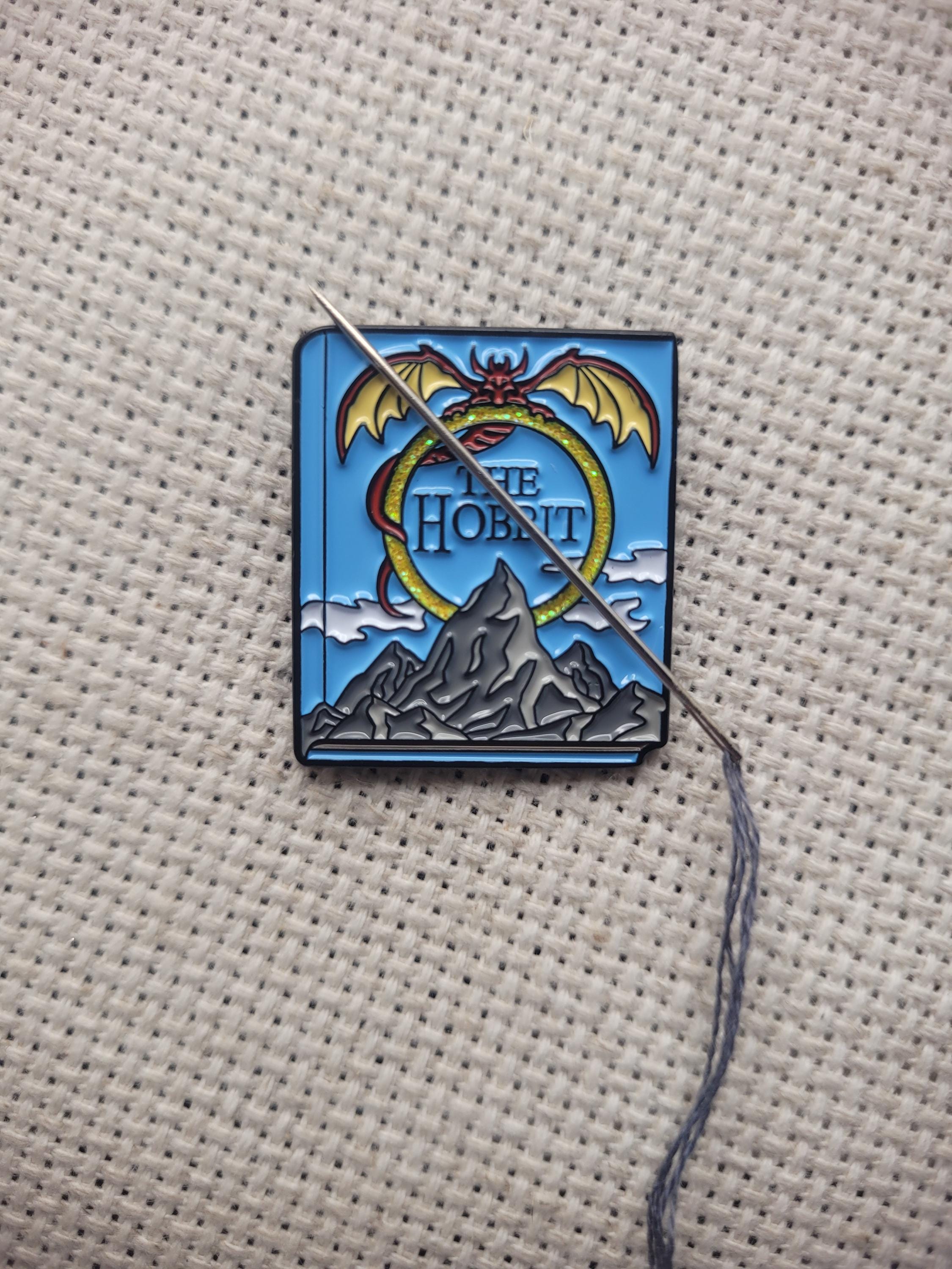 The Hobbit Book Cover Smaug Lonely Mountain Enamel Brooch Magnet Needle ...