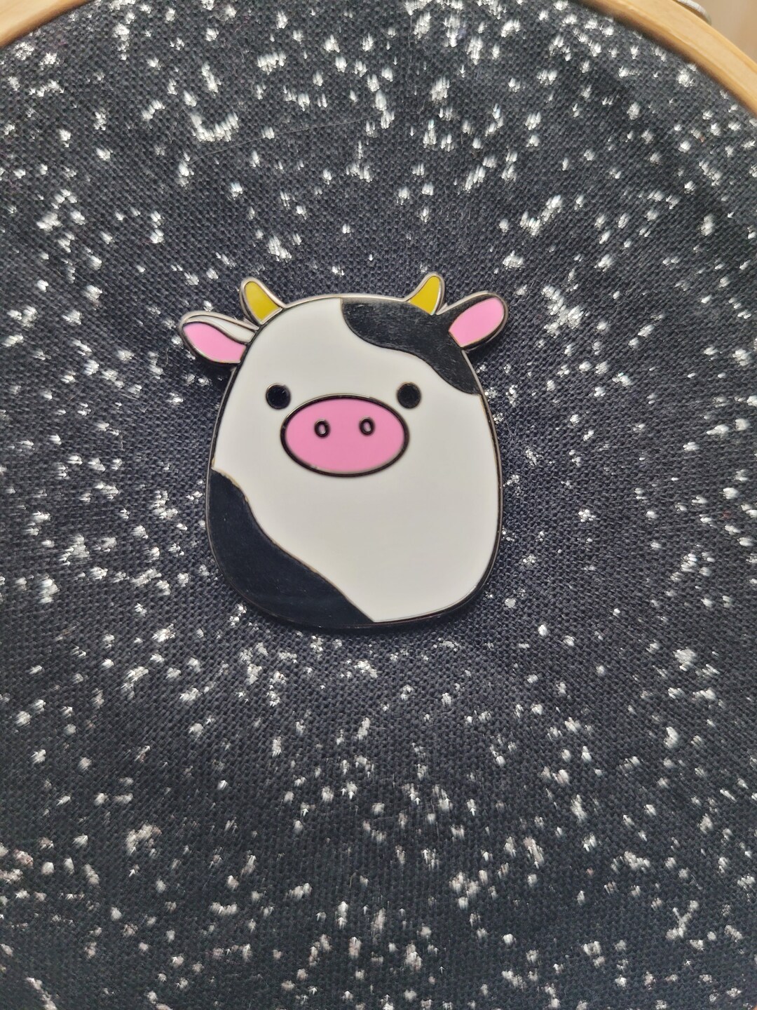 Connor the Cow Plushie Squish Cute Enamel Brooch Magnet Needle Minder ...