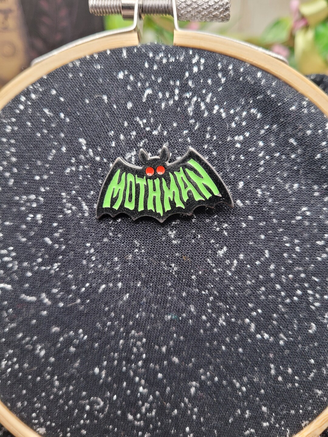 Mothman Logo Enamel Brooch Magnet Needle Minder - Etsy
