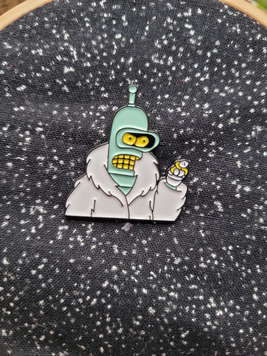 Bender in Fur Coat Enamel Brooch Magnet Needle Minder - Etsy