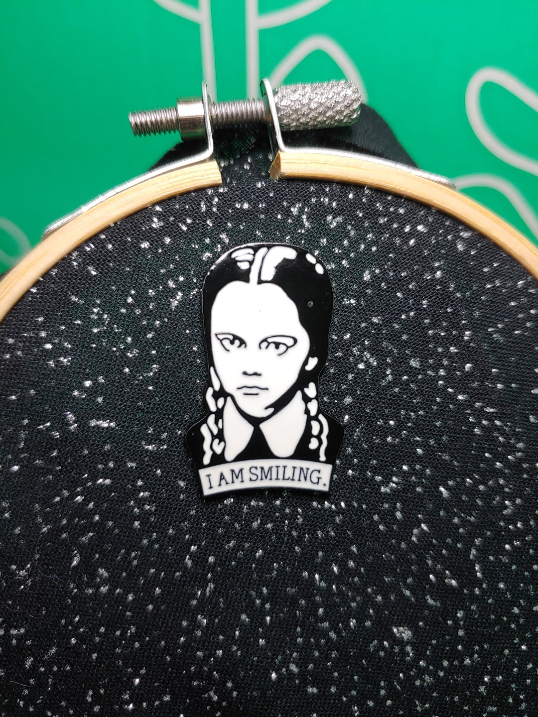 I Am Smiling Wednesday Addams Enamel Brooch Magnet Needle Minder - Etsy