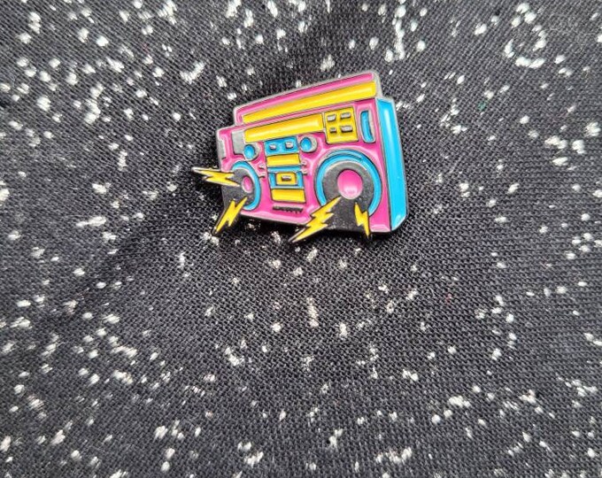 Boombox Rad Neon Enamel Brooch Magnet Needle Minder - Etsy