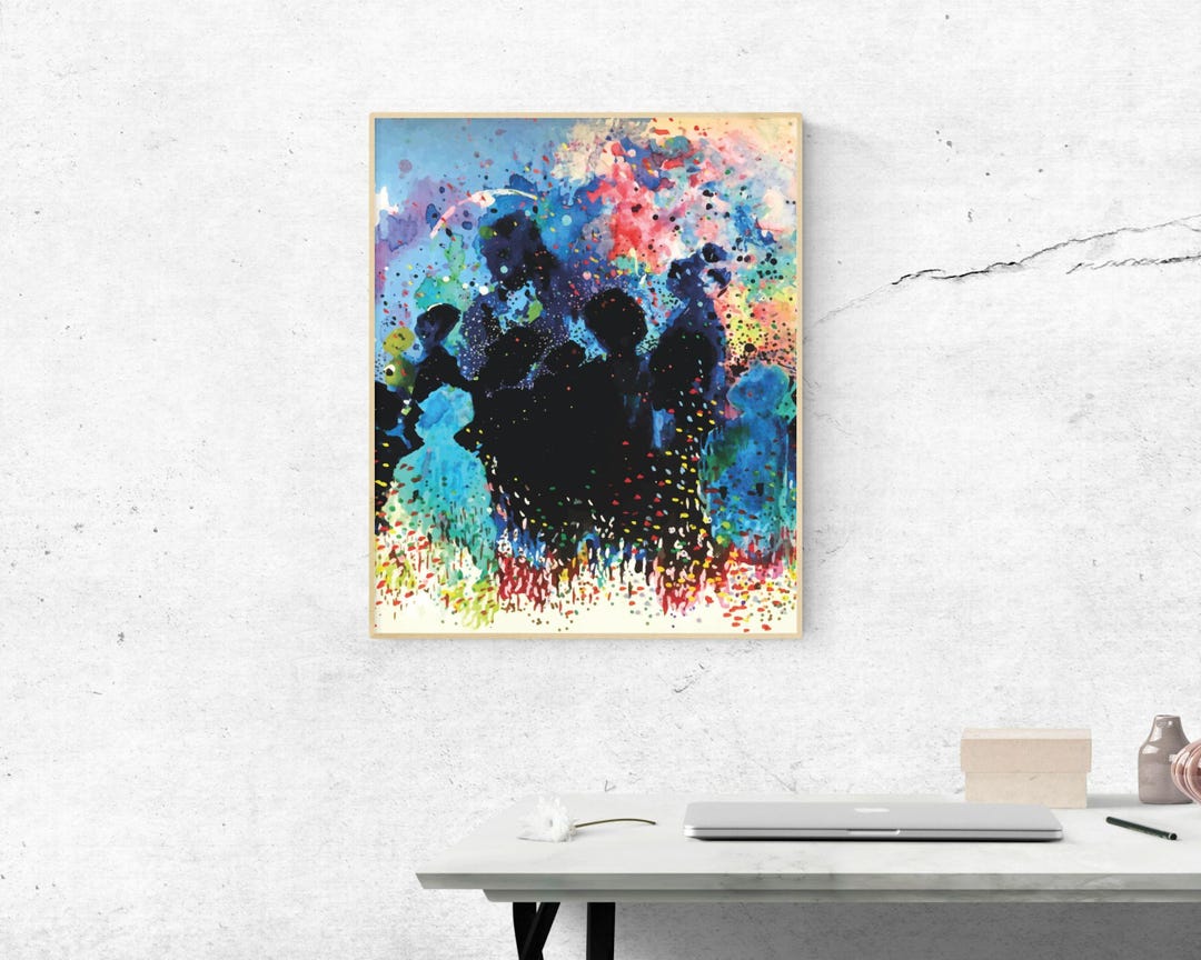 Colourful Abstract Art, People Silhouette, Cosmic Silhouette, Abstract ...