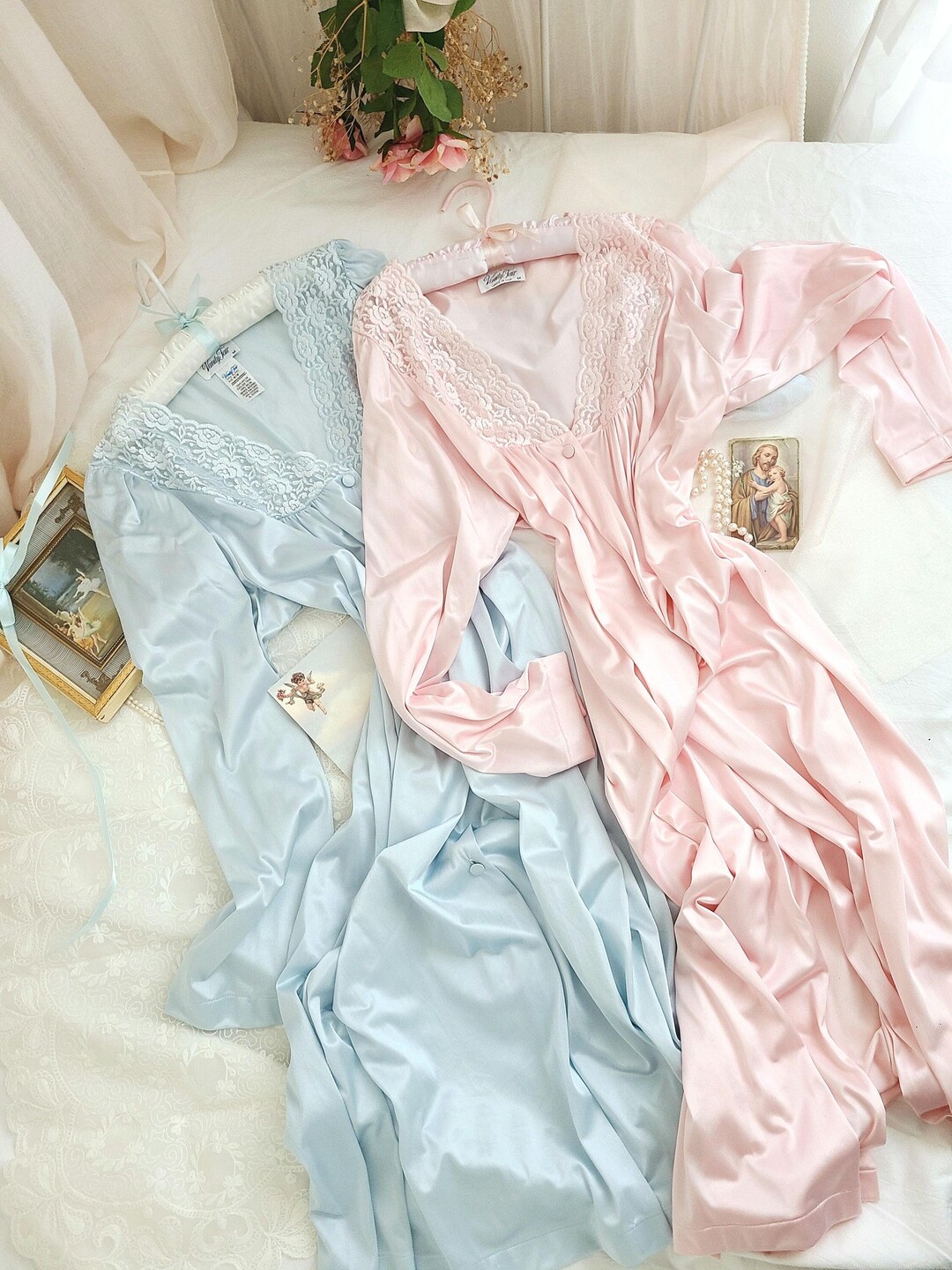 Set of 2 Vintage Pastel Robes - Etsy