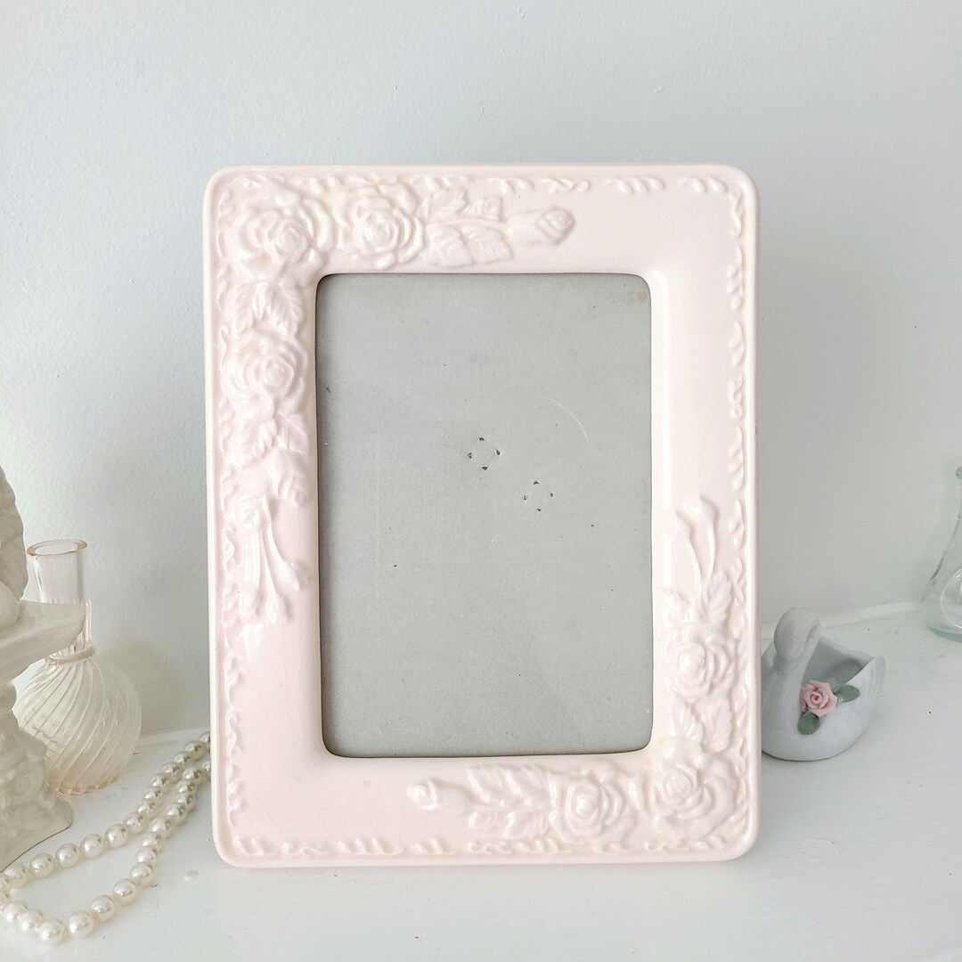 Shabby Chic Coquette Pastel Pink Vintage Rose Photo Frame - Etsy