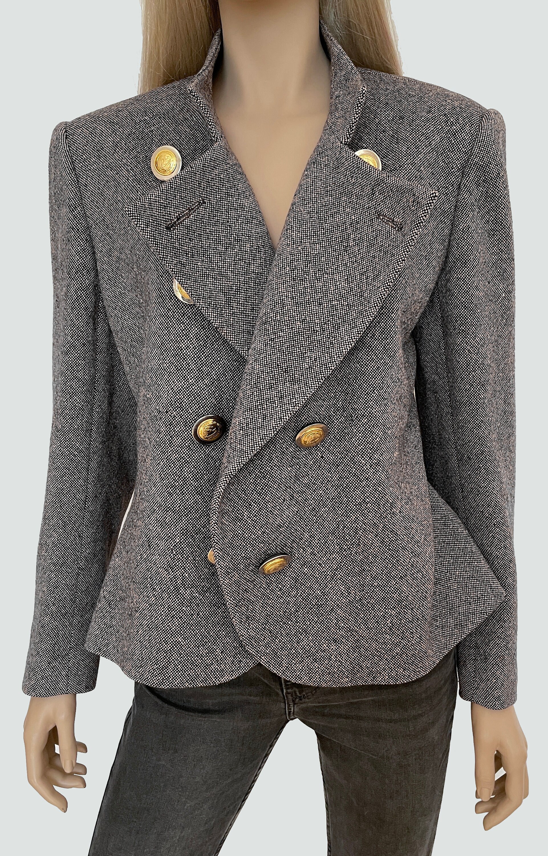 Vintage AKRIS Luxurious Asymmetric Wool Blazer, Asymmetric Wool Jacket ...