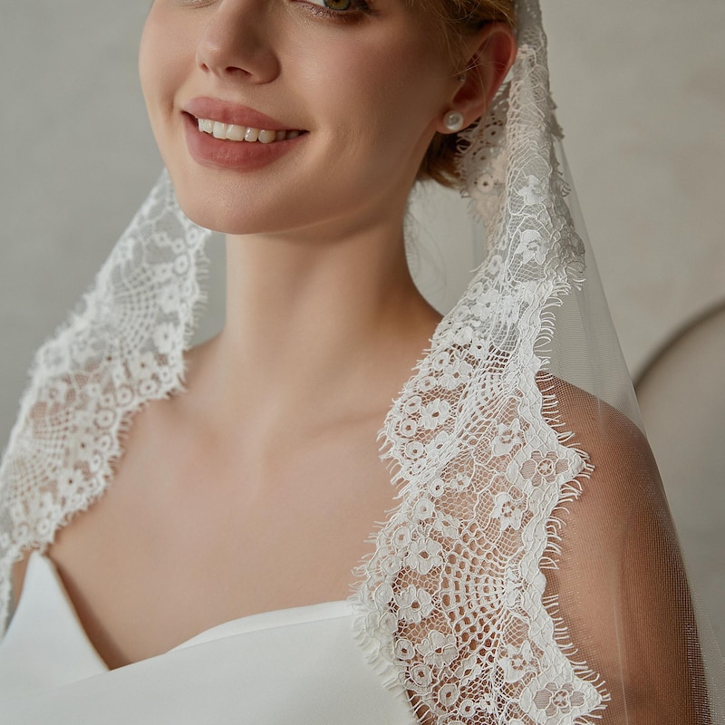 Chantilly Full Lace Veil - Etsy