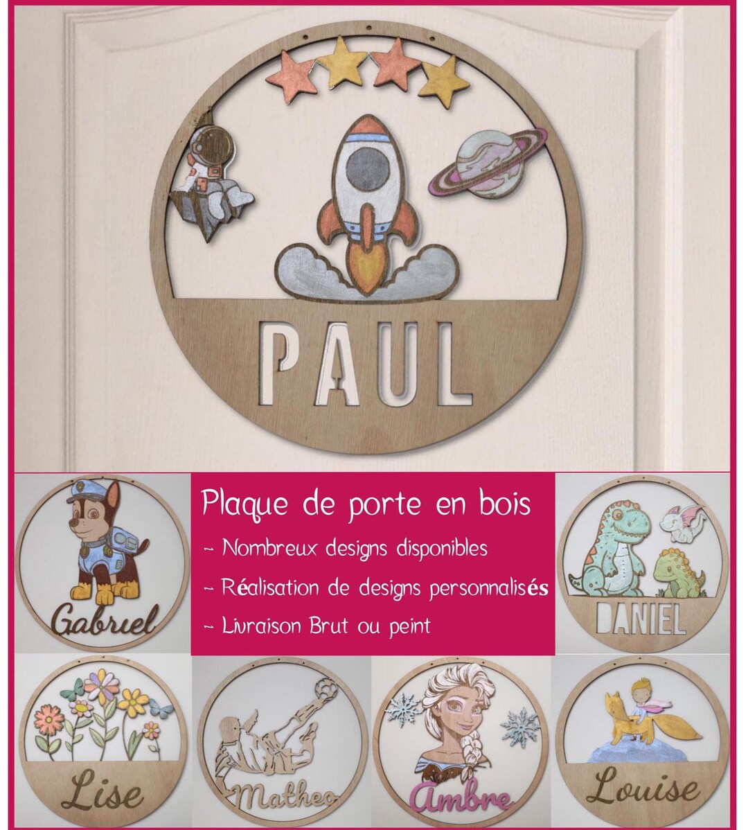 Personalized First Name Bedroom Door Decoration Personalized Door Name ...