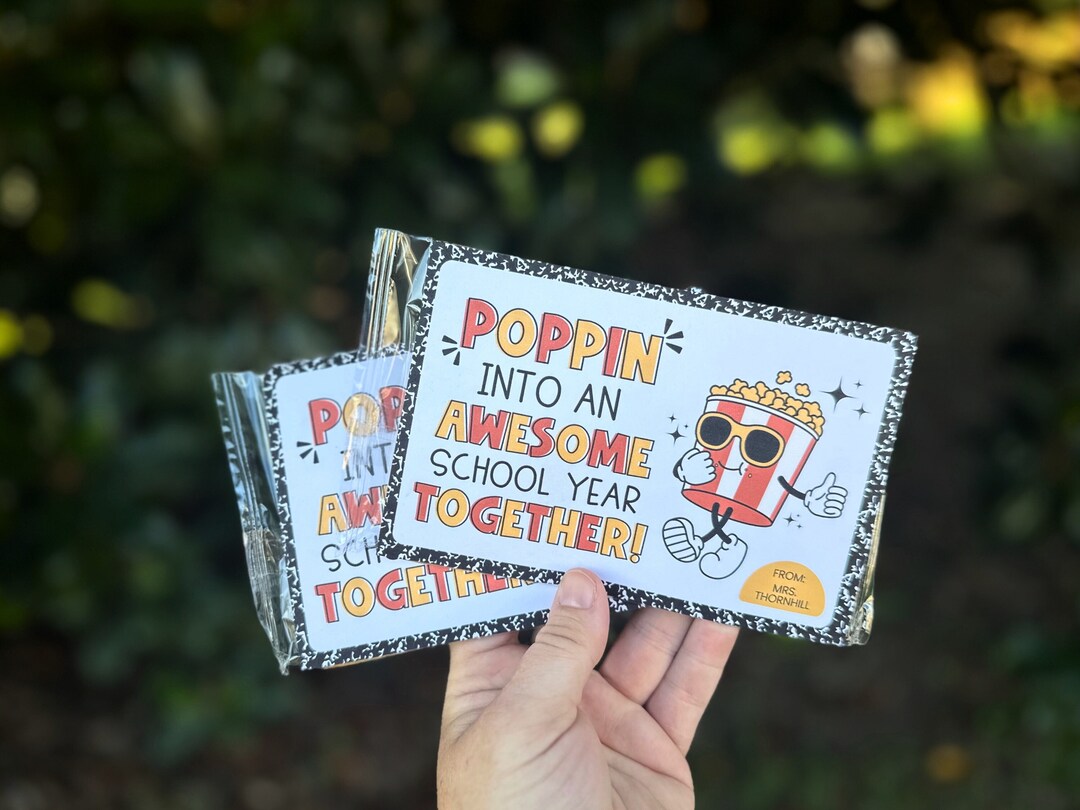 Poppin Into an Awesome School Year Popcorn Gift Tag for Back to School ...