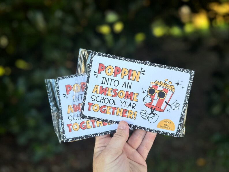 Poppin Into an Awesome School Year Popcorn Gift Tag for Back to School ...