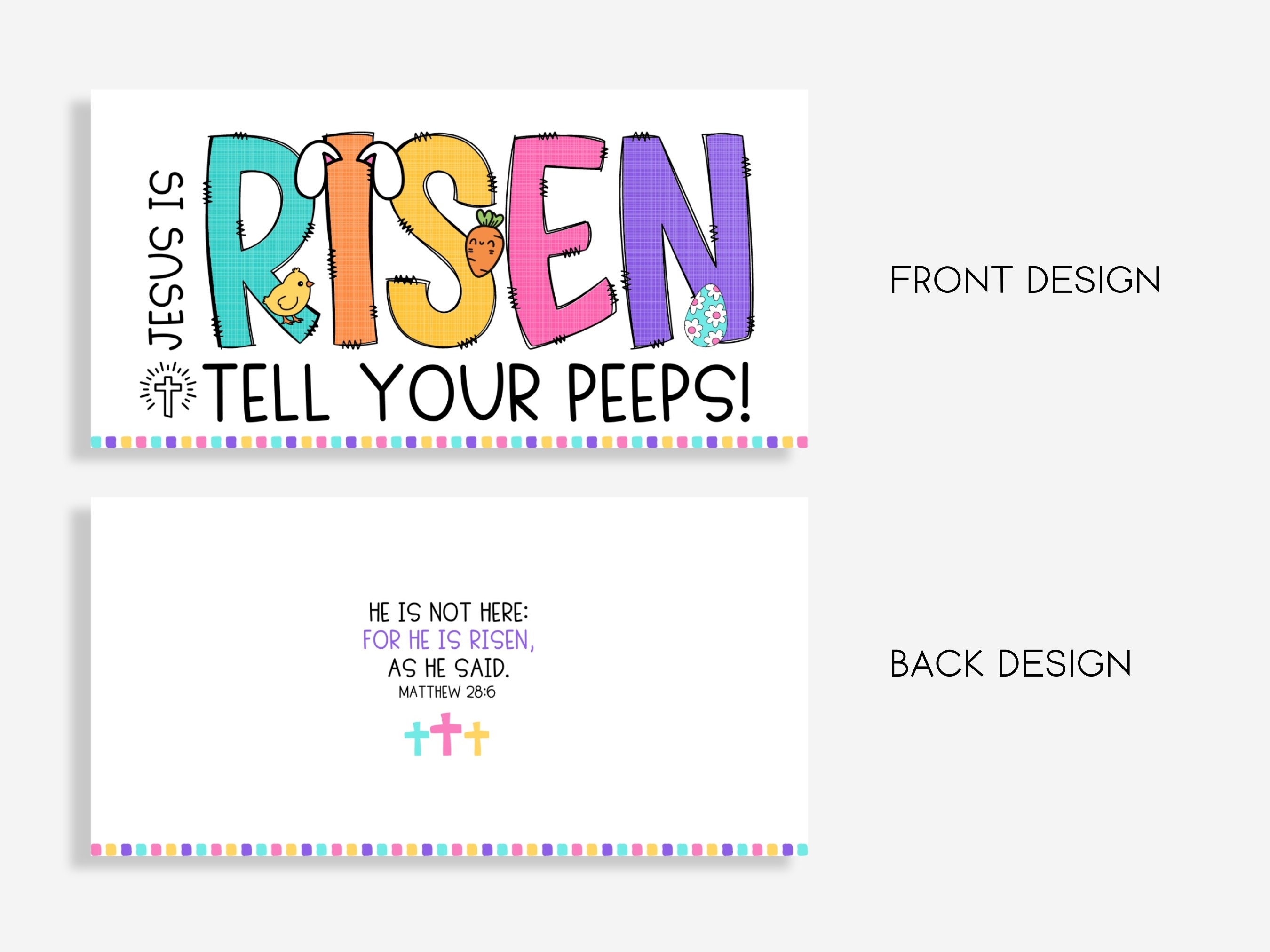 Jesus is Risen Tell Your Peeps Bag Topper, Easter Treat Tag, He is ...