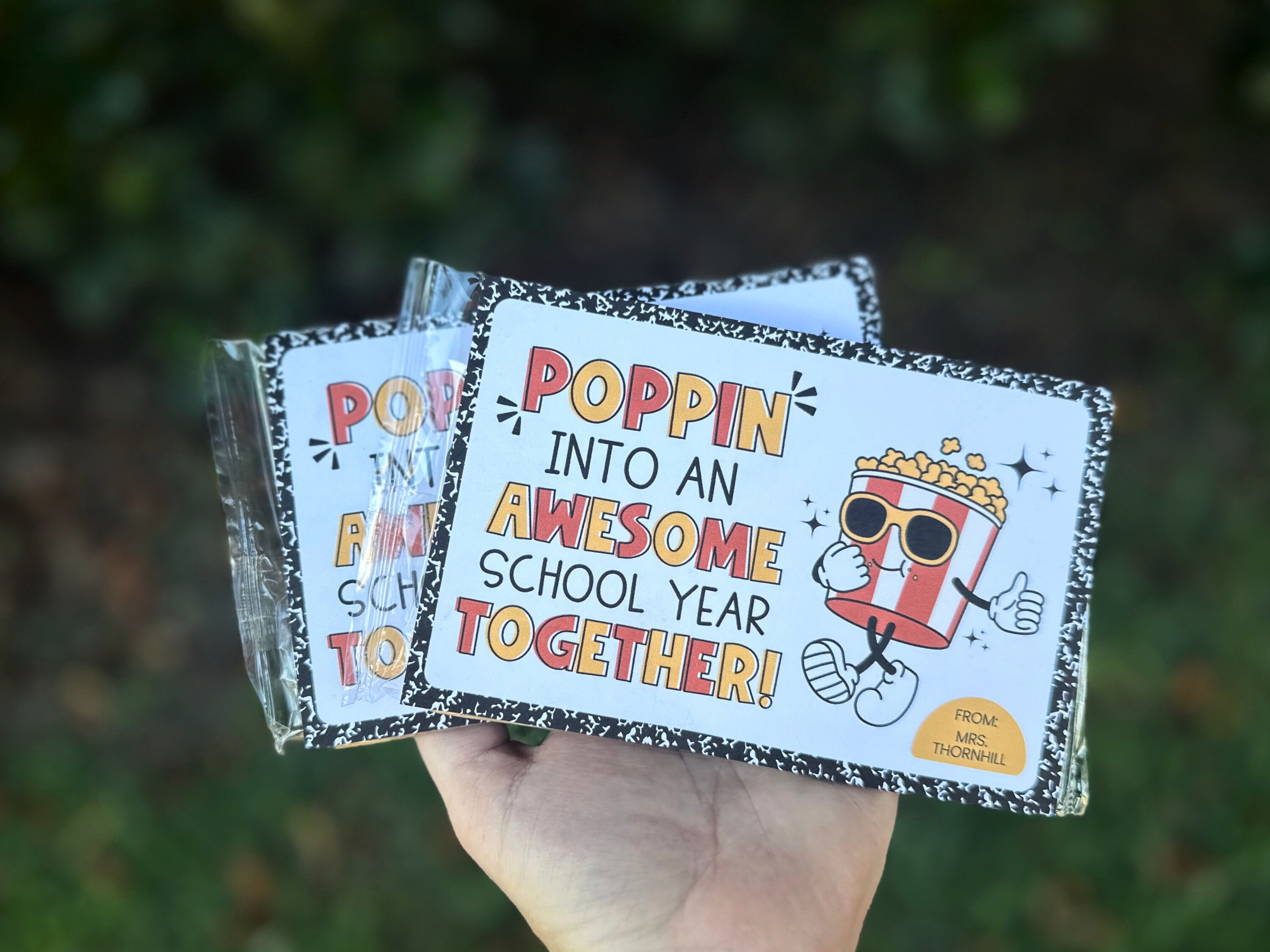 Poppin Into an Awesome School Year Popcorn Gift Tag for Back to School ...