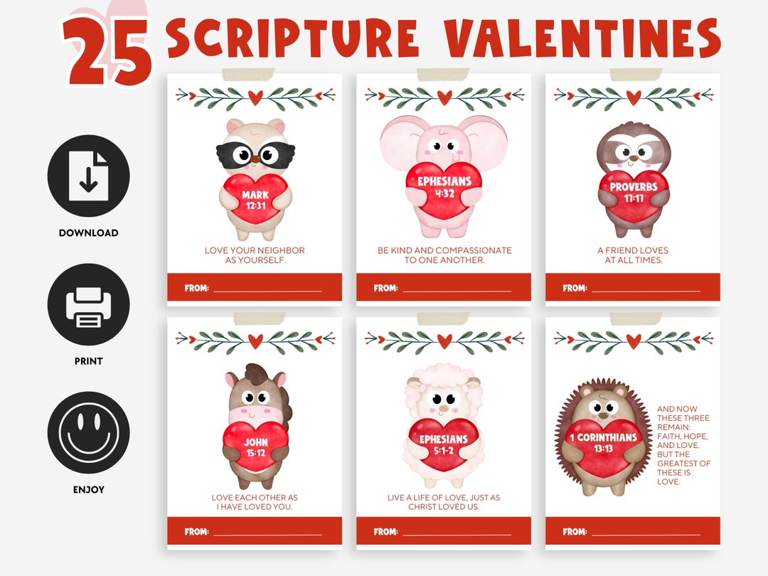 Valentines Scripture Cards | Christian Valentine Cards | Memory Verses ...